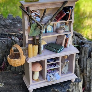 Miniature Dollhouse Magical Woodland Fairy Hutch / Bookcase Ooak Altar #25 Elizabeth Mukerji - Etsy