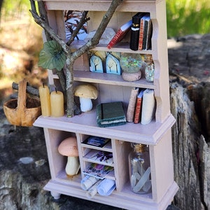 Miniature Dollhouse Magical Woodland Fairy Hutch / Bookcase Ooak Altar #25 Elizabeth Mukerji - Etsy