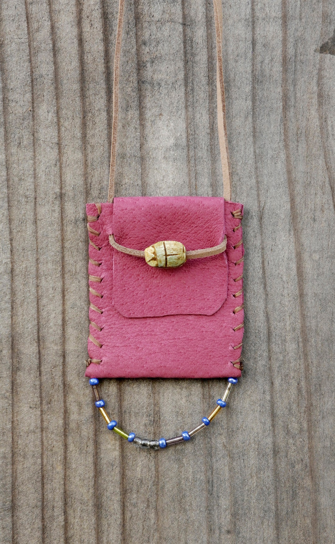 Handmade Magical Medicine Crystal Pouch Bag Necklace #41 BOHO Native ...