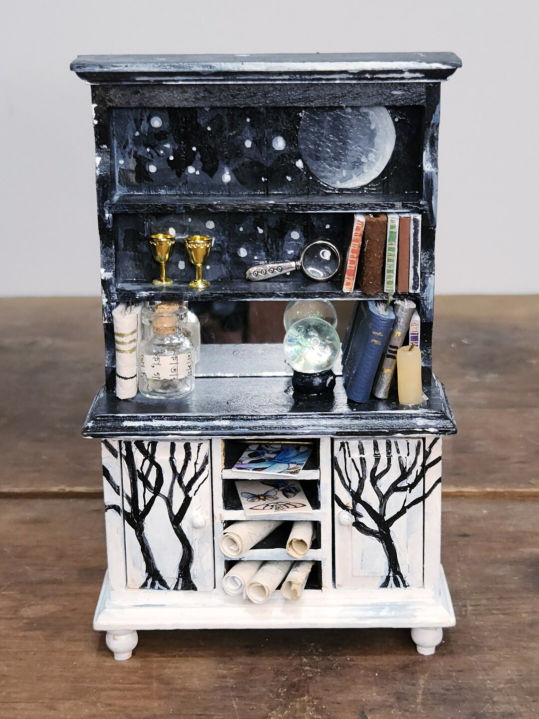 Dollhouse Fairy Hutch / Bookcase 1:12 Miniature Ooak Altar #45 ...