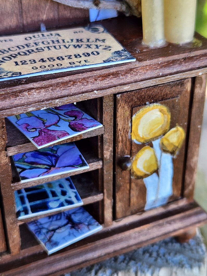 Dollhouse Fairy Garden Hutch / Bookcase Miniature Ooak Altar 26 Elizabeth Mukerji - Etsy