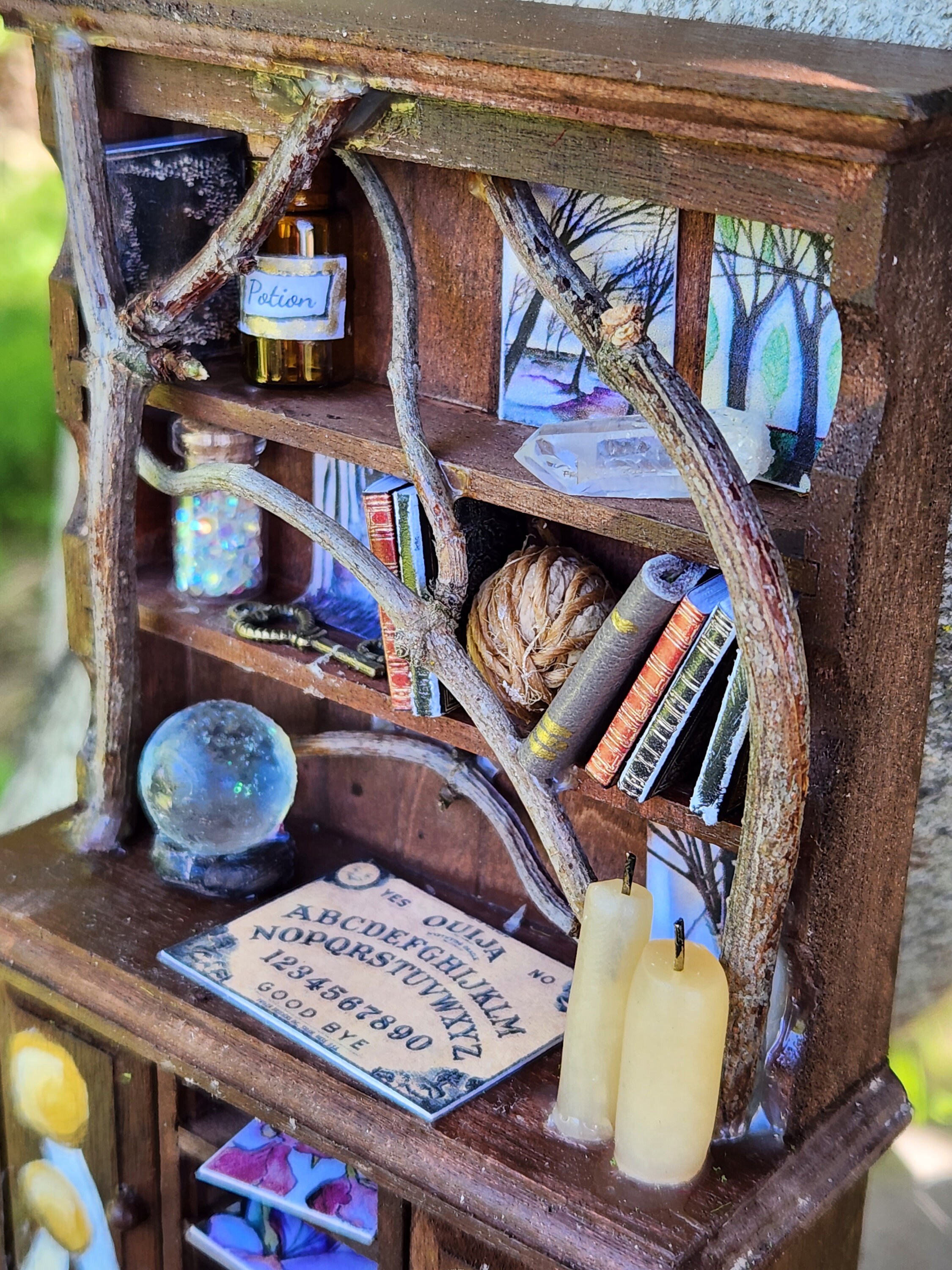 Dollhouse Fairy Garden Hutch / Bookcase Miniature Ooak Altar 26 Elizabeth Mukerji - Etsy