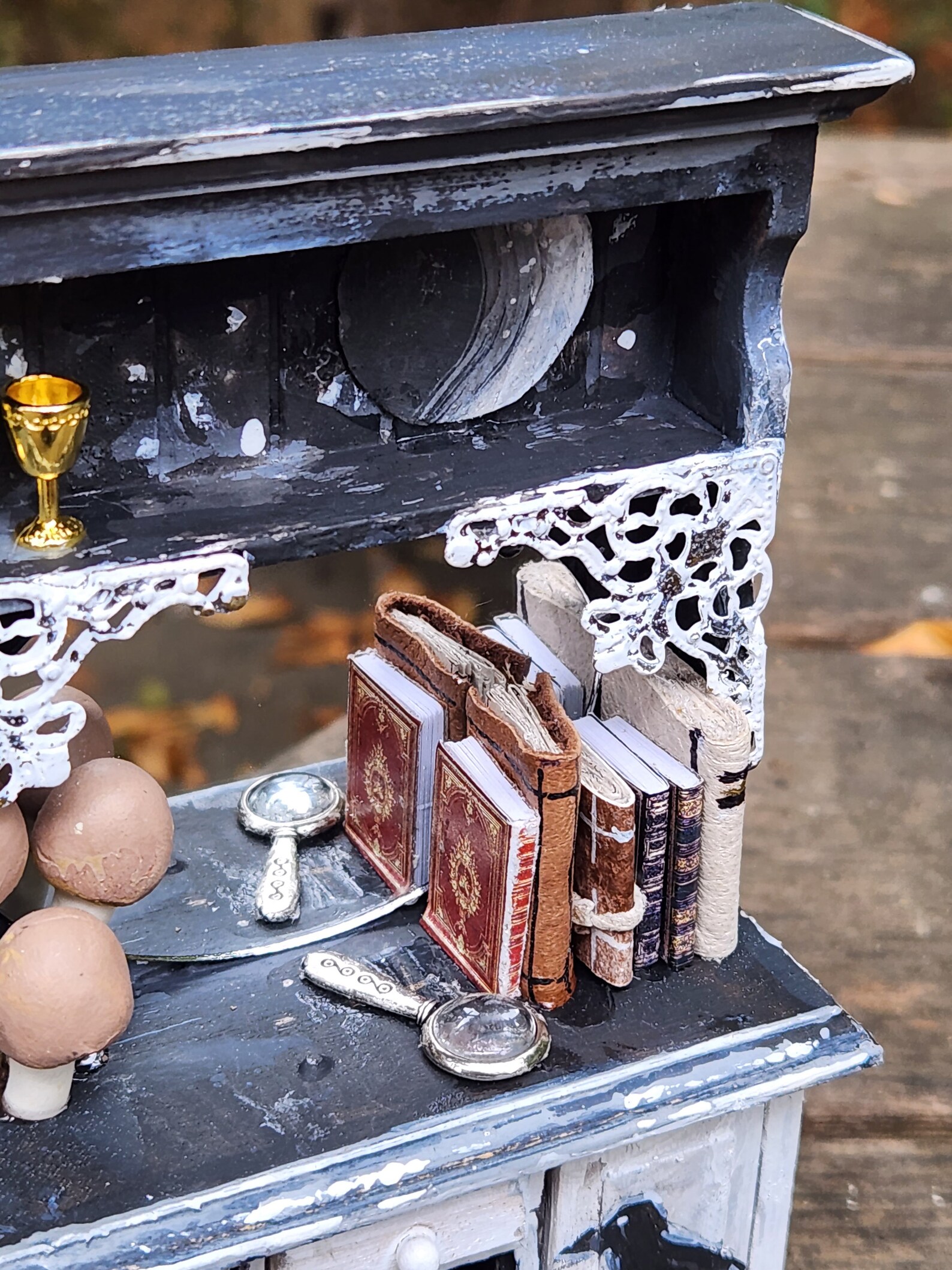 Dollhouse Fairy Garden Hutch / Bookcase 1:12 Miniature Ooak Altar 43 ...