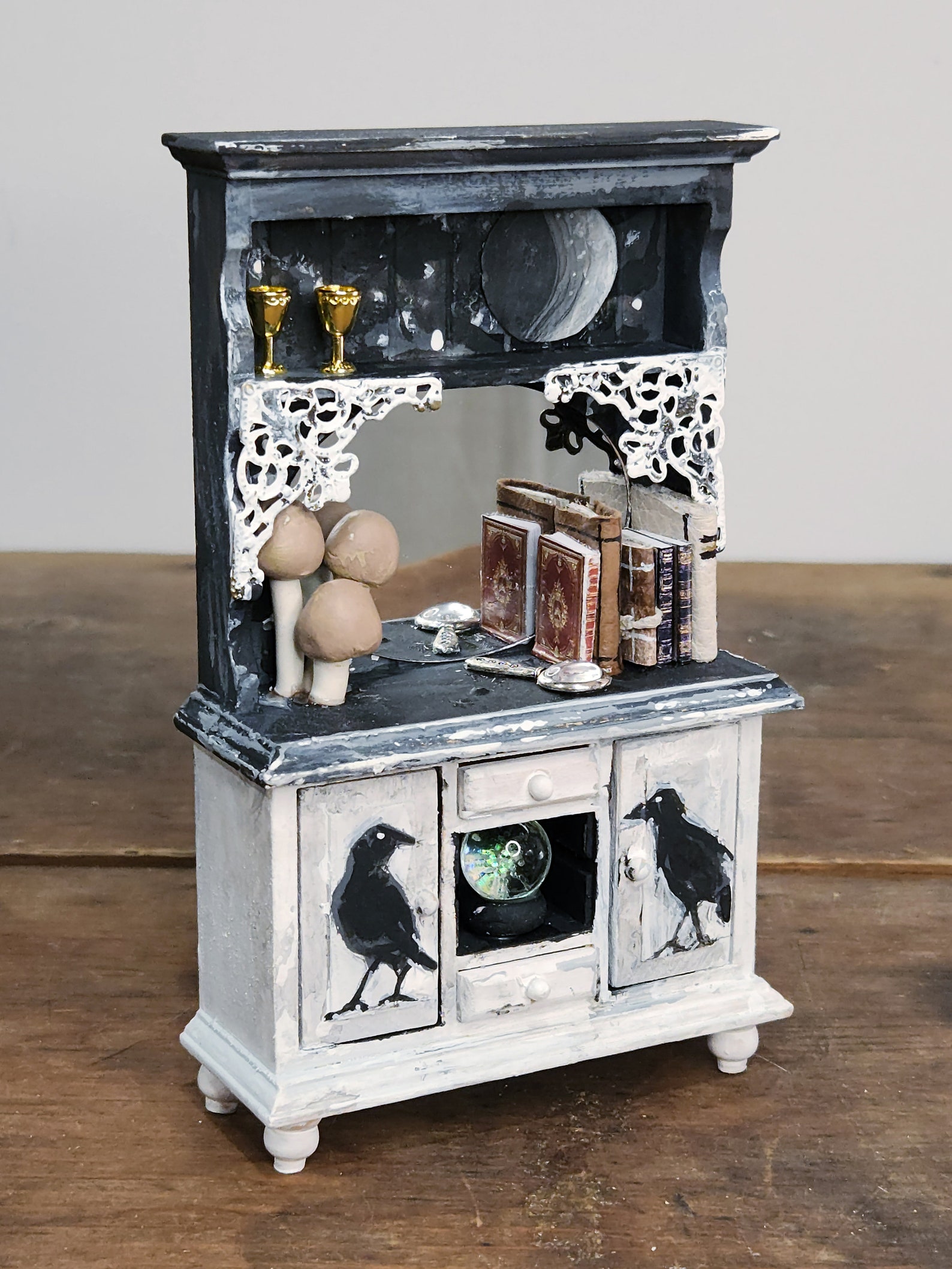 Dollhouse Fairy Garden Hutch / Bookcase 1:12 Miniature Ooak Altar 43 Elizabeth Mukerji - Etsy