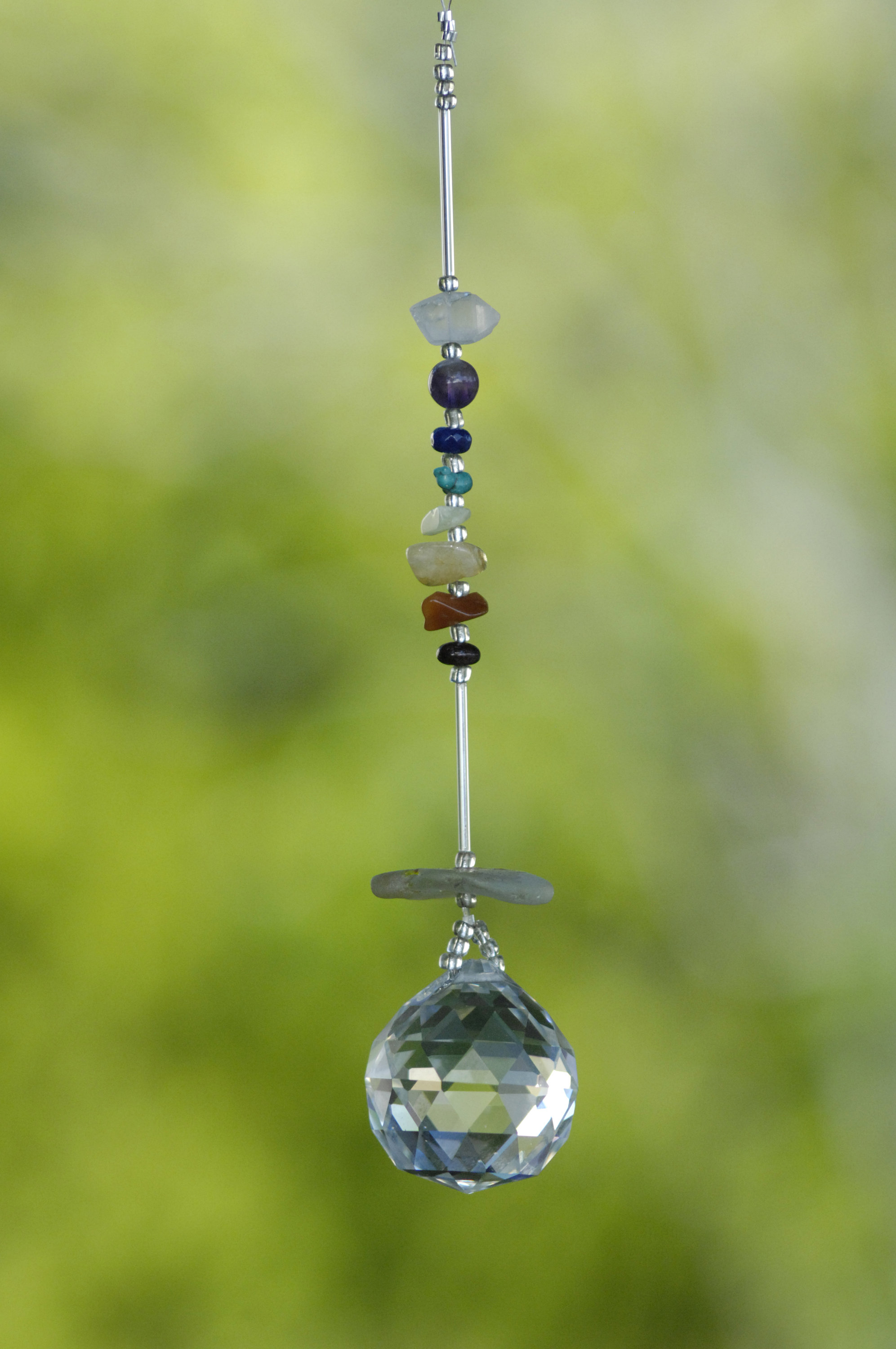 Chakra Suncatcher LARGE 40mm Rainbow Maker Bohemian Round Cut Crystal ...