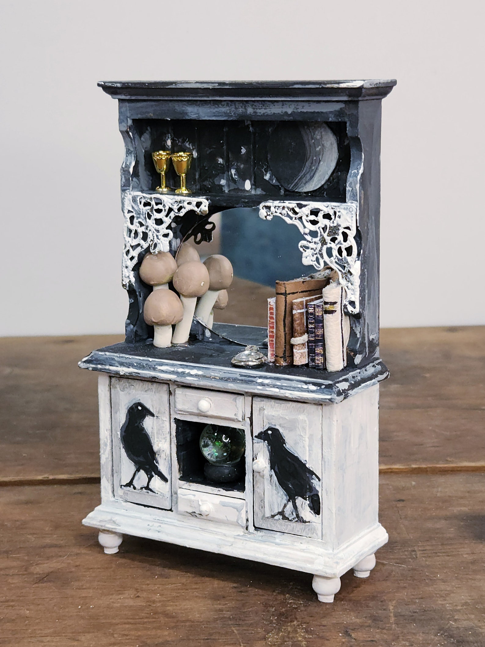 Dollhouse Fairy Garden Hutch / Bookcase 1:12 Miniature Ooak Altar 43 Elizabeth Mukerji - Etsy