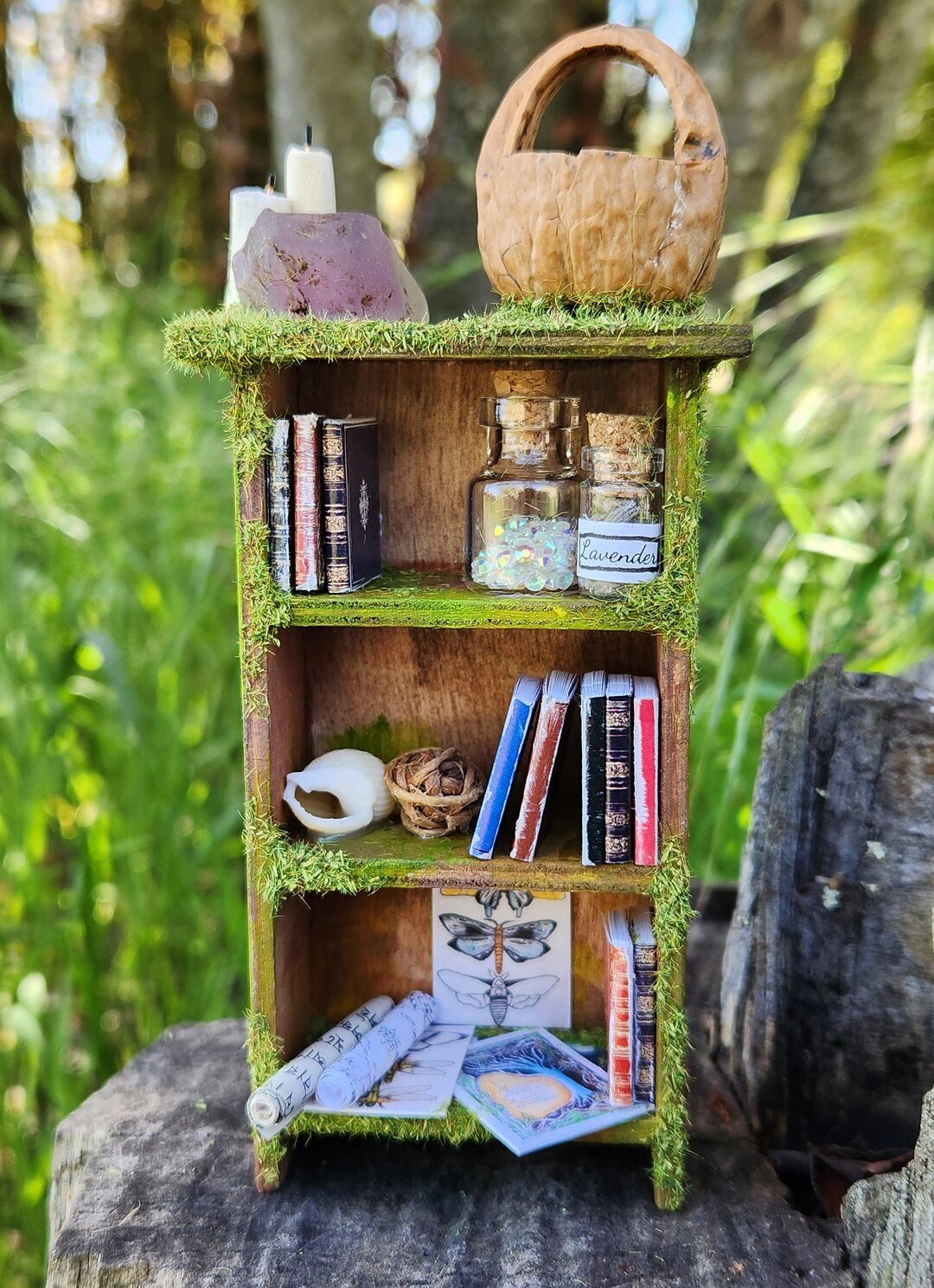 Booknook Fairy Bookcase Miniature Dollhouse Ooak 5 Elizabeth Mukerji - Etsy