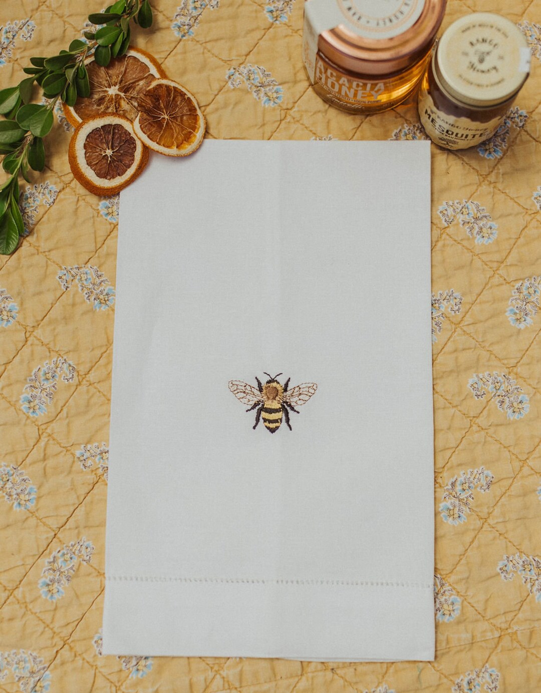 Bee Embroidered Hand Towel. Personalized Hostess Gift. Custom Gift ...