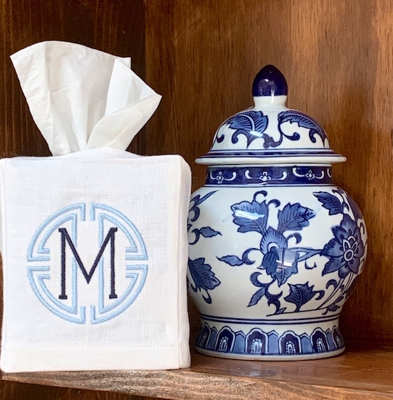 Monogrammed tissue box cover store