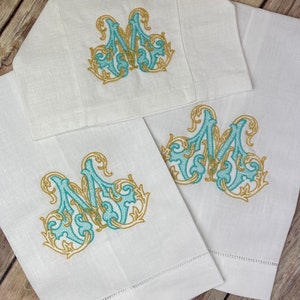 Monogrammed Linen Tissue Box Cover. Personalized Gift. Vintage Vine ...