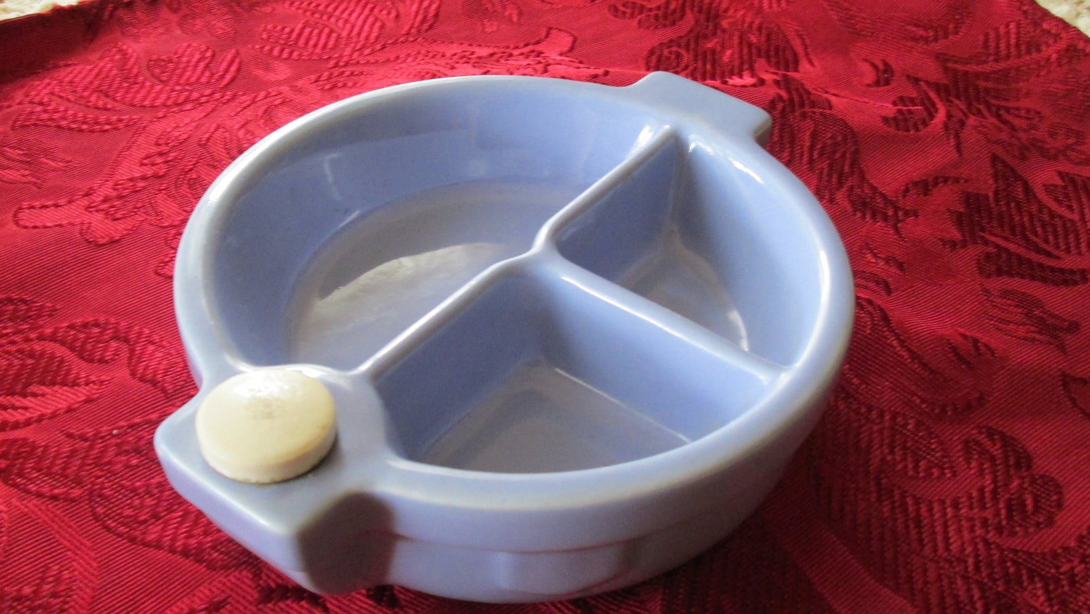 Vintage Divided Blue Porcelain Baby Dish - Etsy