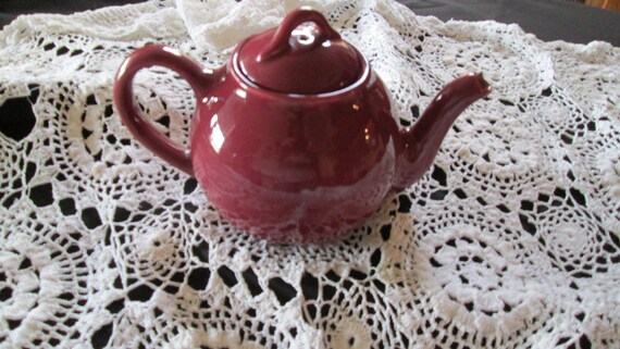 Vintage Lipton Tea Maroon Tea Pot | Etsy