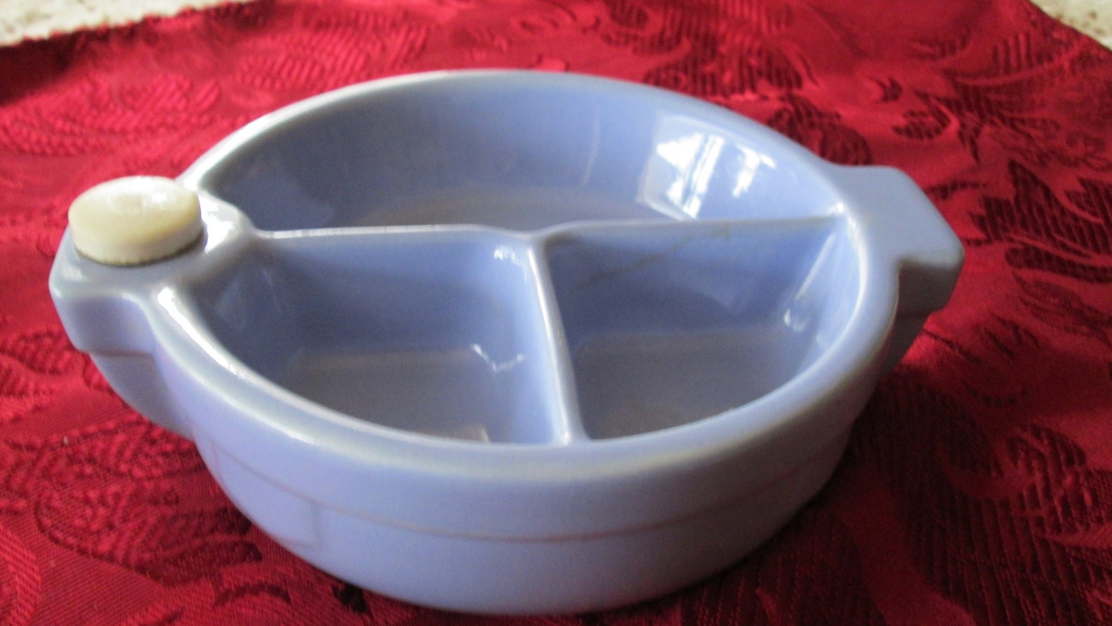 Vintage Divided Blue Porcelain Baby Dish - Etsy