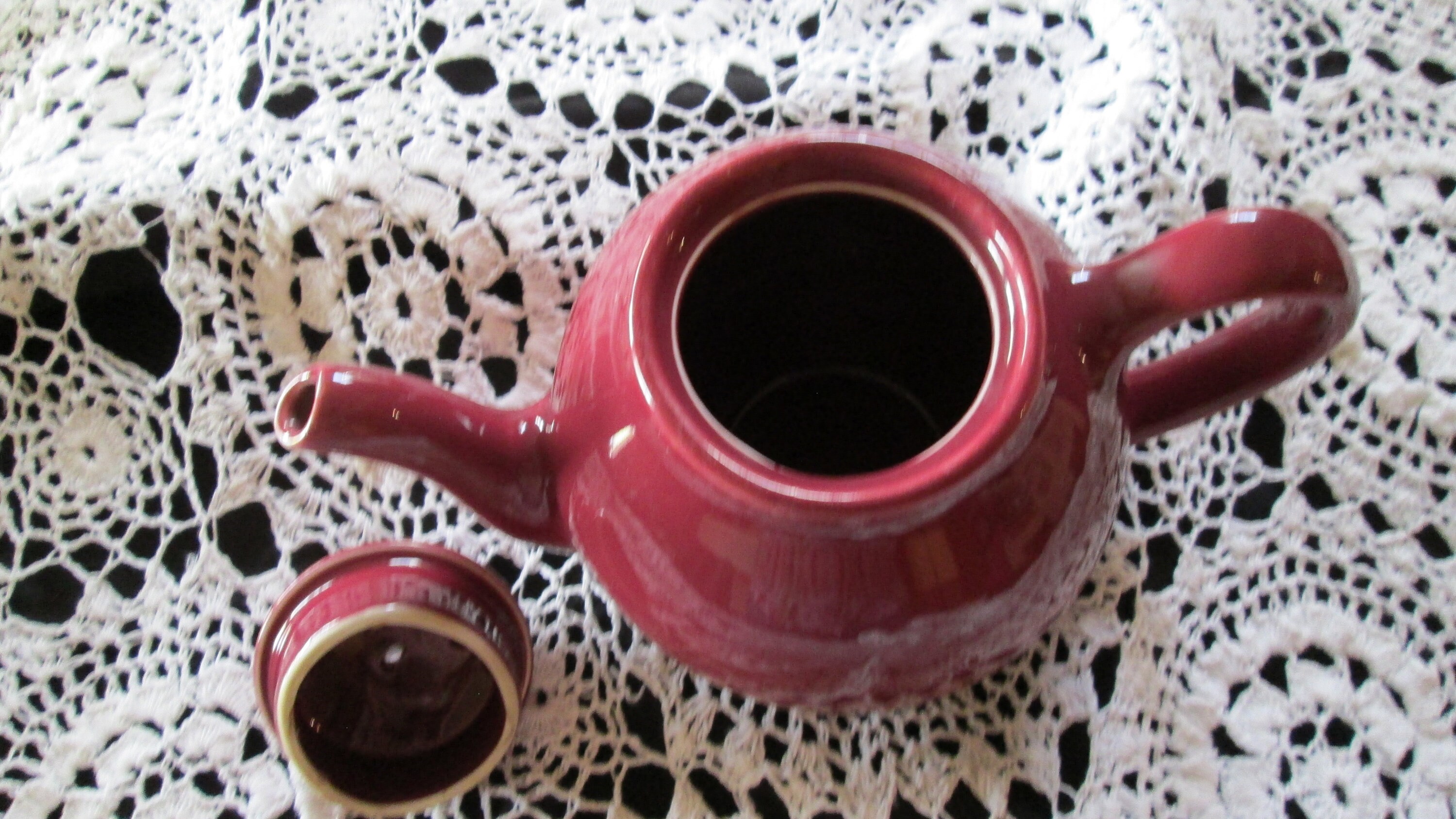Vintage Lipton Tea Maroon Tea Pot - Etsy