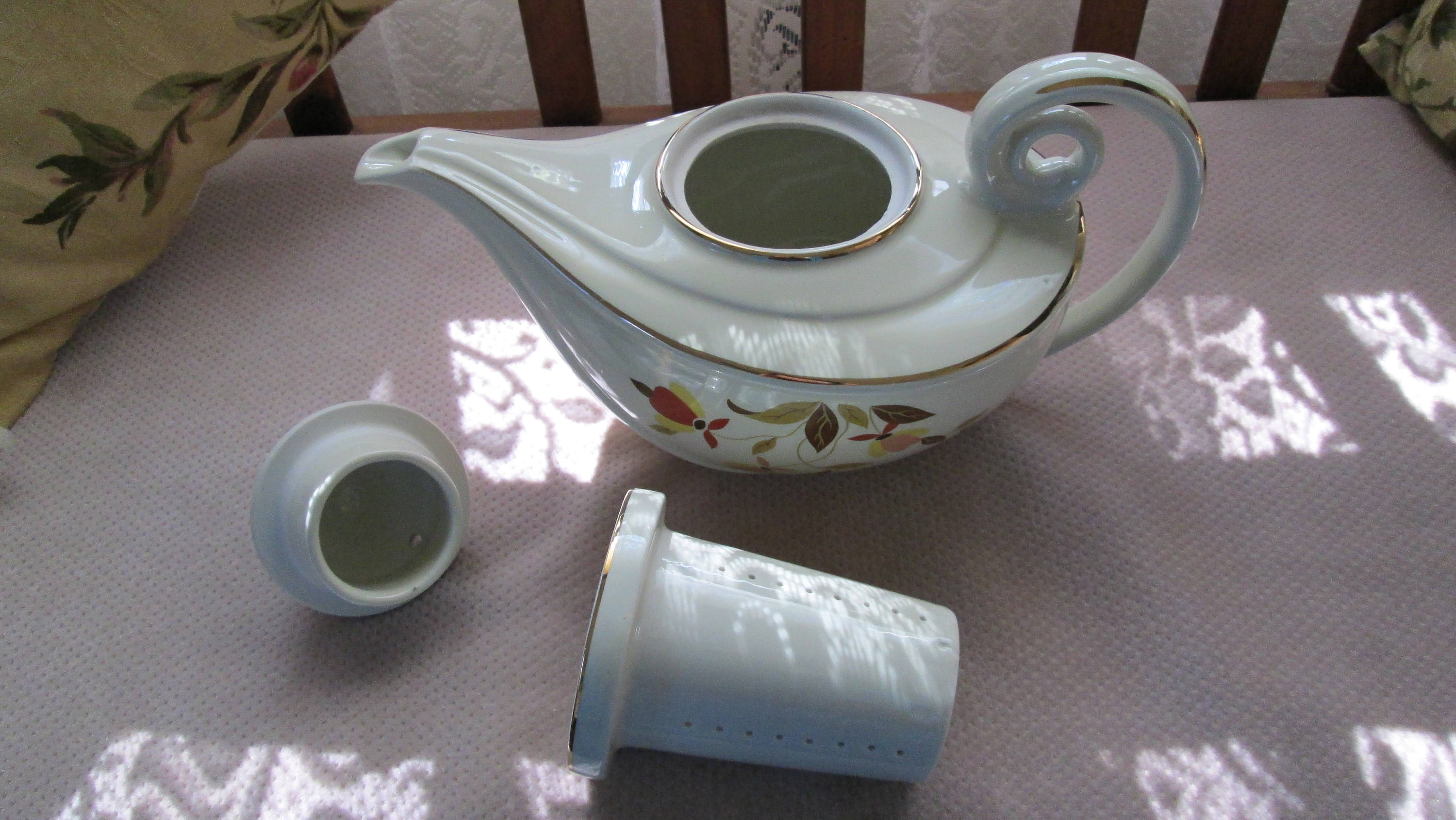 Vintage Superior Hall Aladdin Autumn Leaf Tea Pot & Infuder - Etsy