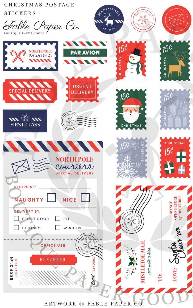 Santa Claus Official Postage Marks & Stamps | Gift | Christmas Wrapping ...