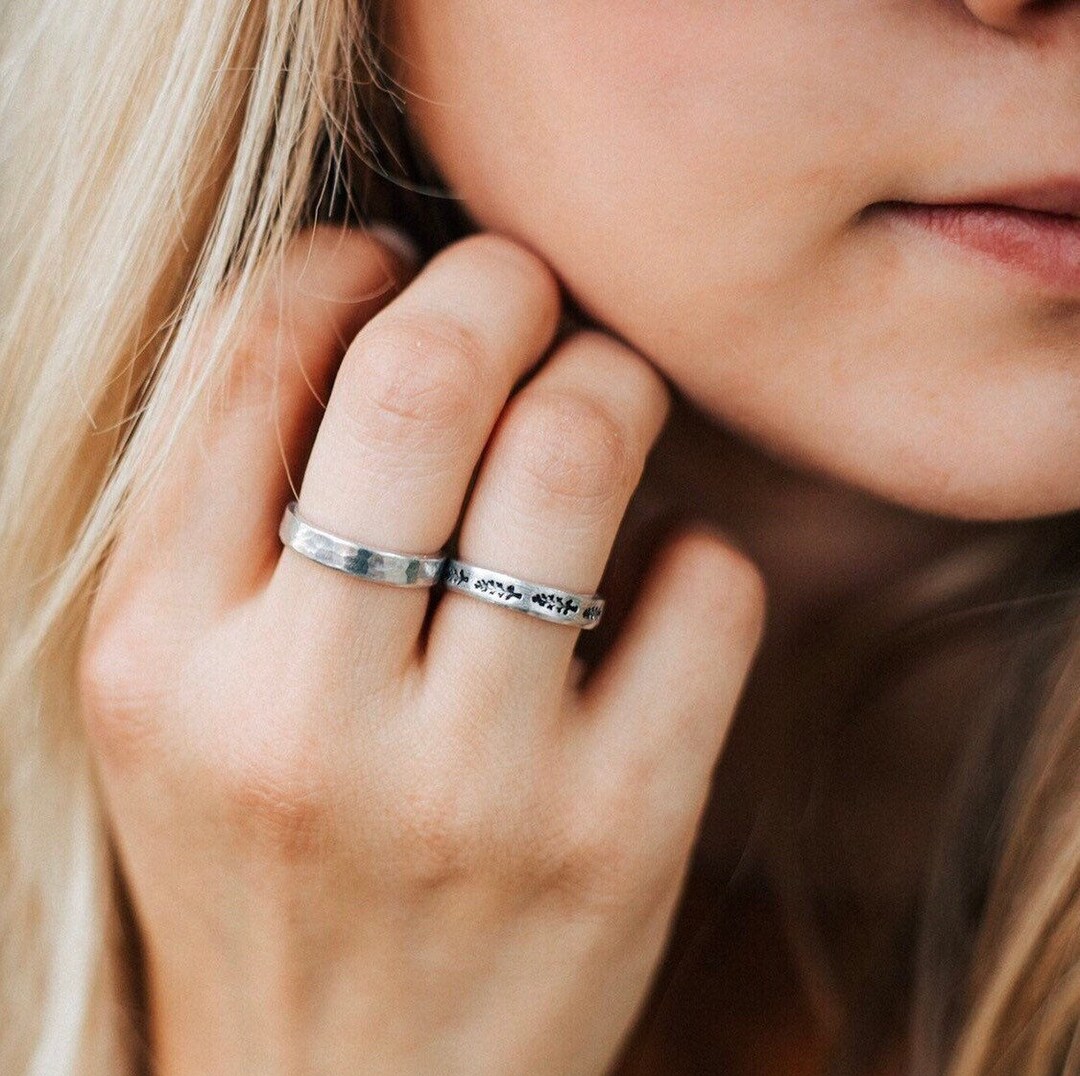 Tree Ring Set, Forest Jewelry, Pine Tree Ring, Evergreen Tree - Etsy