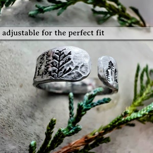 Nature Rings, Silver Rings for Women, Unique Christmas Gifts, Forest ...