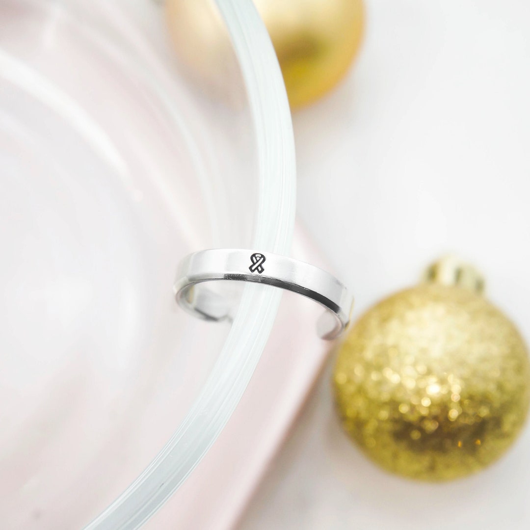 October Breast Cancer Survivor Ring - Leukemia Awareness - Stacking ...