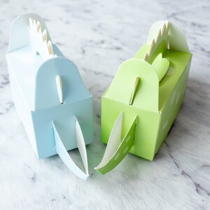10x Kids Party Birthday Dino Box 16x4x8 Handle Blue Green Pink Baby ...