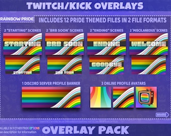 Rainbow Pride Stream Overlay Pack for Twitch Kick Youtube | Stream ...