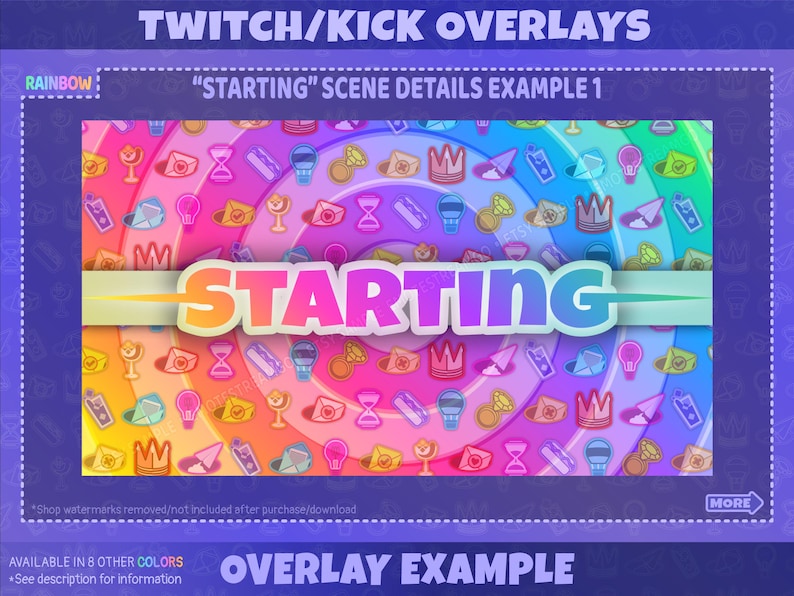 Rainbow Stream Overlay Pack for Twitch Kick Youtube | Stream Scenes ...