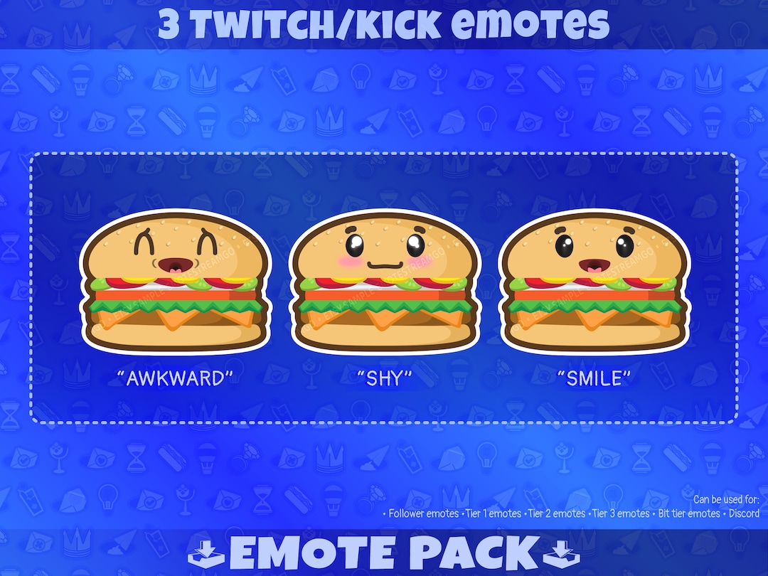 Hamburger, Cheeseburger | Emote | Badges | Twitch, Youtube, Kick ...