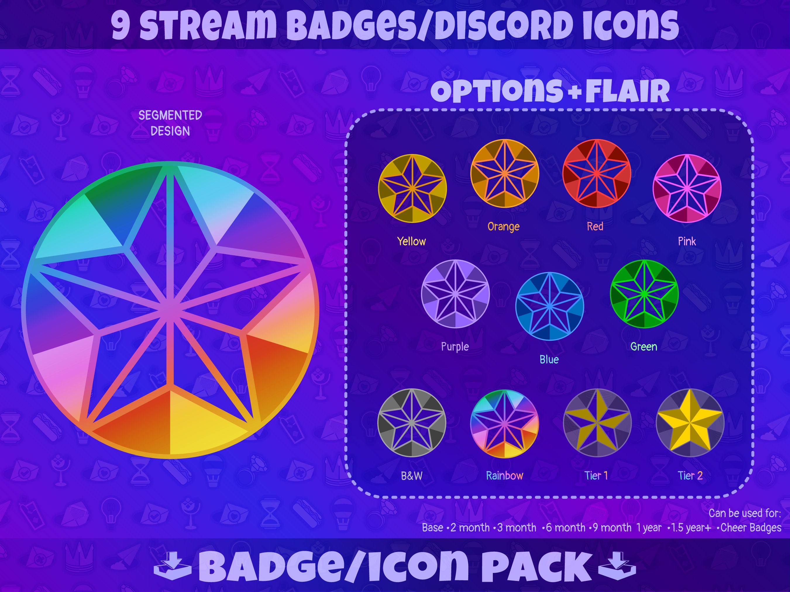 Twitch Star Badges | Kick Stream Badge | Discord Icon Set| Stream Badge ...