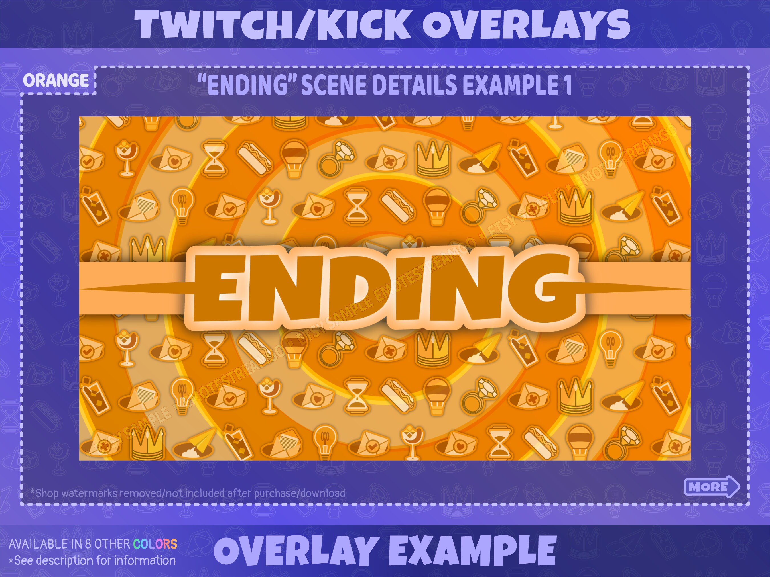 Orange Stream Overlay Pack for Twitch Kick Youtube | Stream Scenes ...