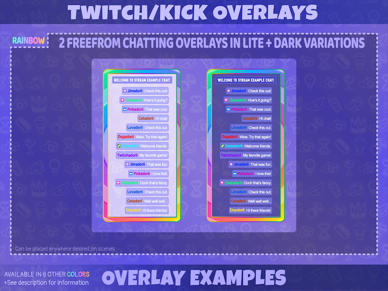 Rainbow Stream Overlay Pack for Twitch Kick Youtube | Stream Scenes ...