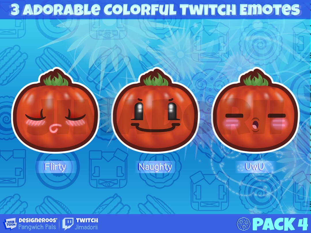 Set of 3 Twitch Emotes Kawaii Red Tomatoes pack 4 of 4 - Etsy