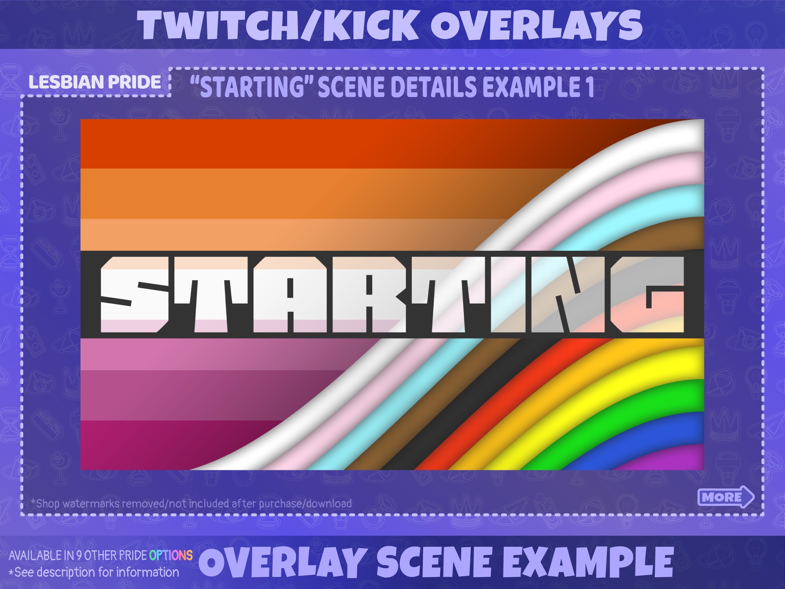 Twitch Lesbian Pride, Kick Pride Scenes, Streamer Bundles, Rainbow ...