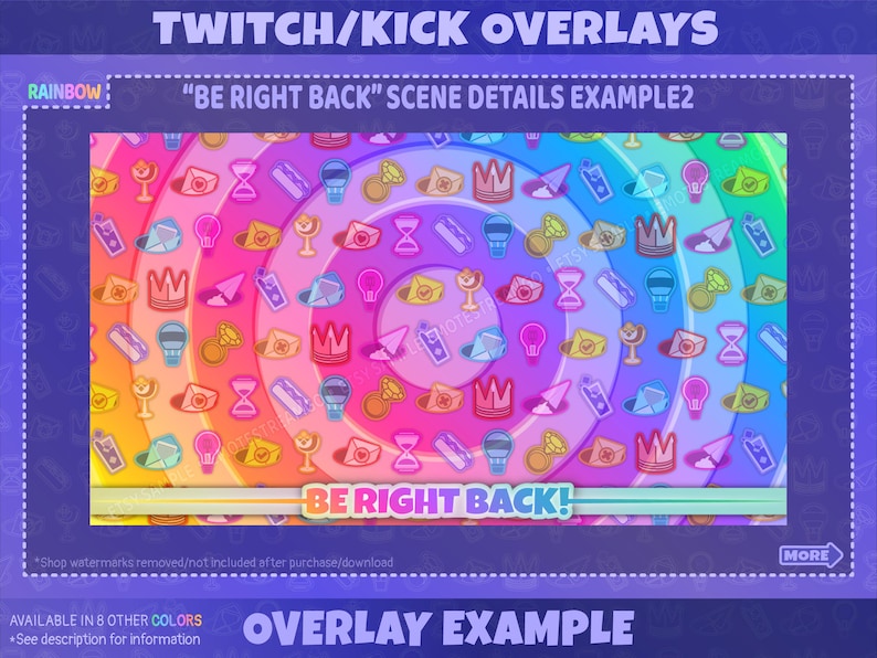 Rainbow Stream Overlay Pack for Twitch Kick Youtube | Stream Scenes ...