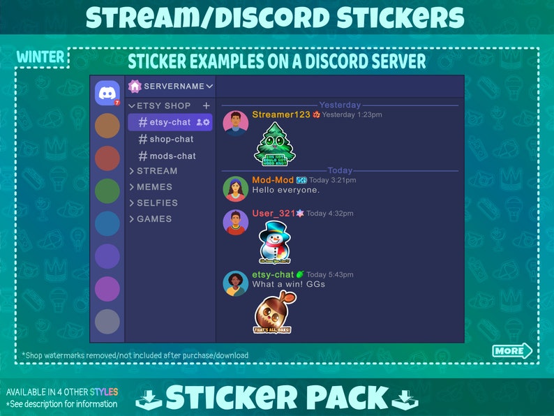 Winter Stream Stickers: Funny Puns, Discord Emotes (digital Download ...