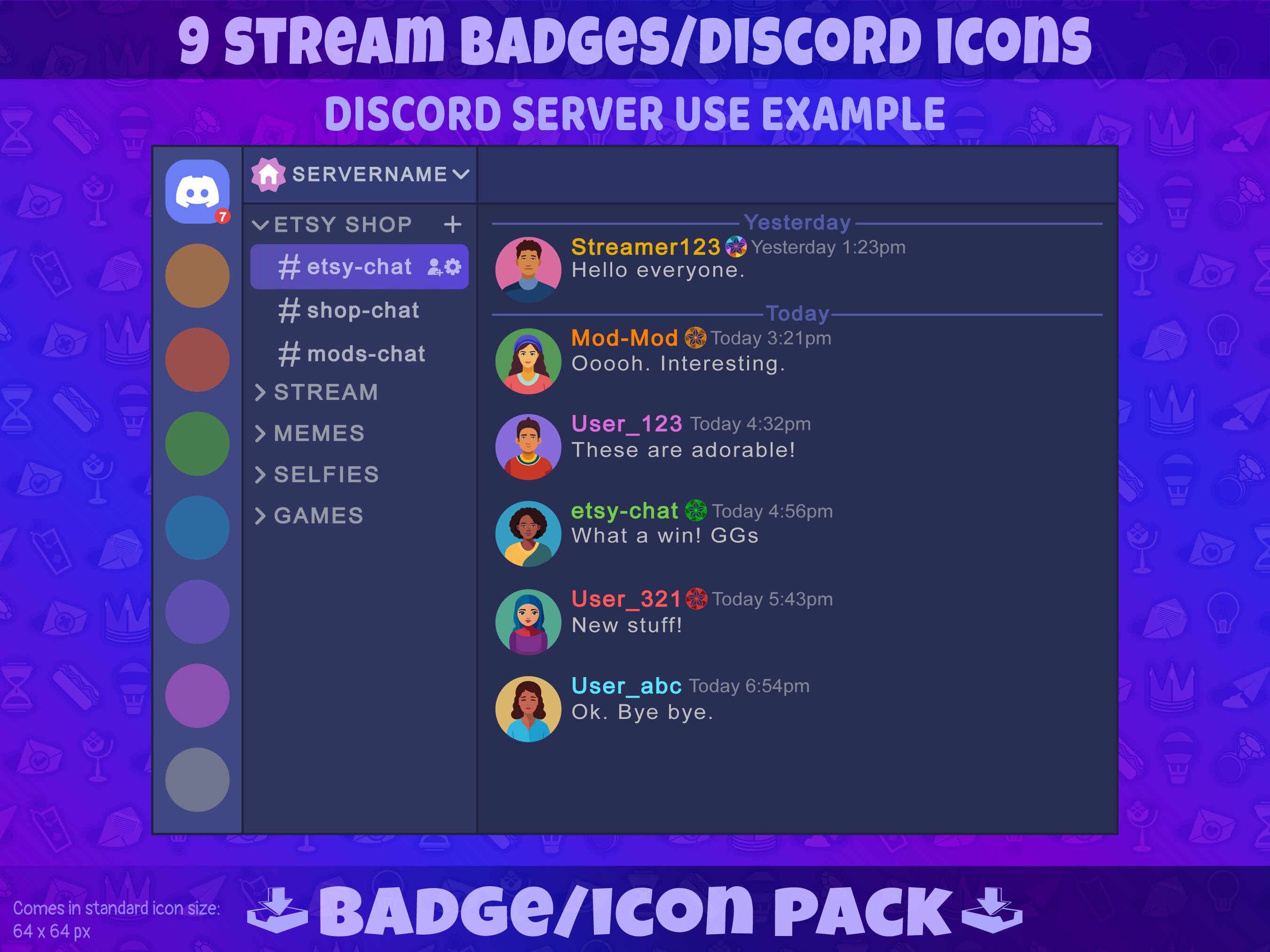 Twitch Star Badges Kick Stream Badge Discord Icon Set Stream Badge Bit ...