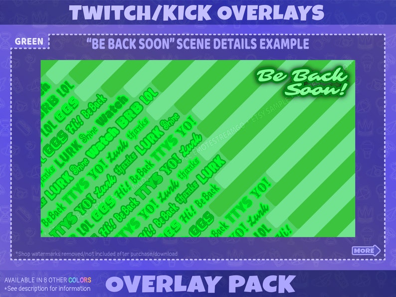 Green Stream Overlay, Streaming Bundle, Twitch Graphics, Stream Art ...