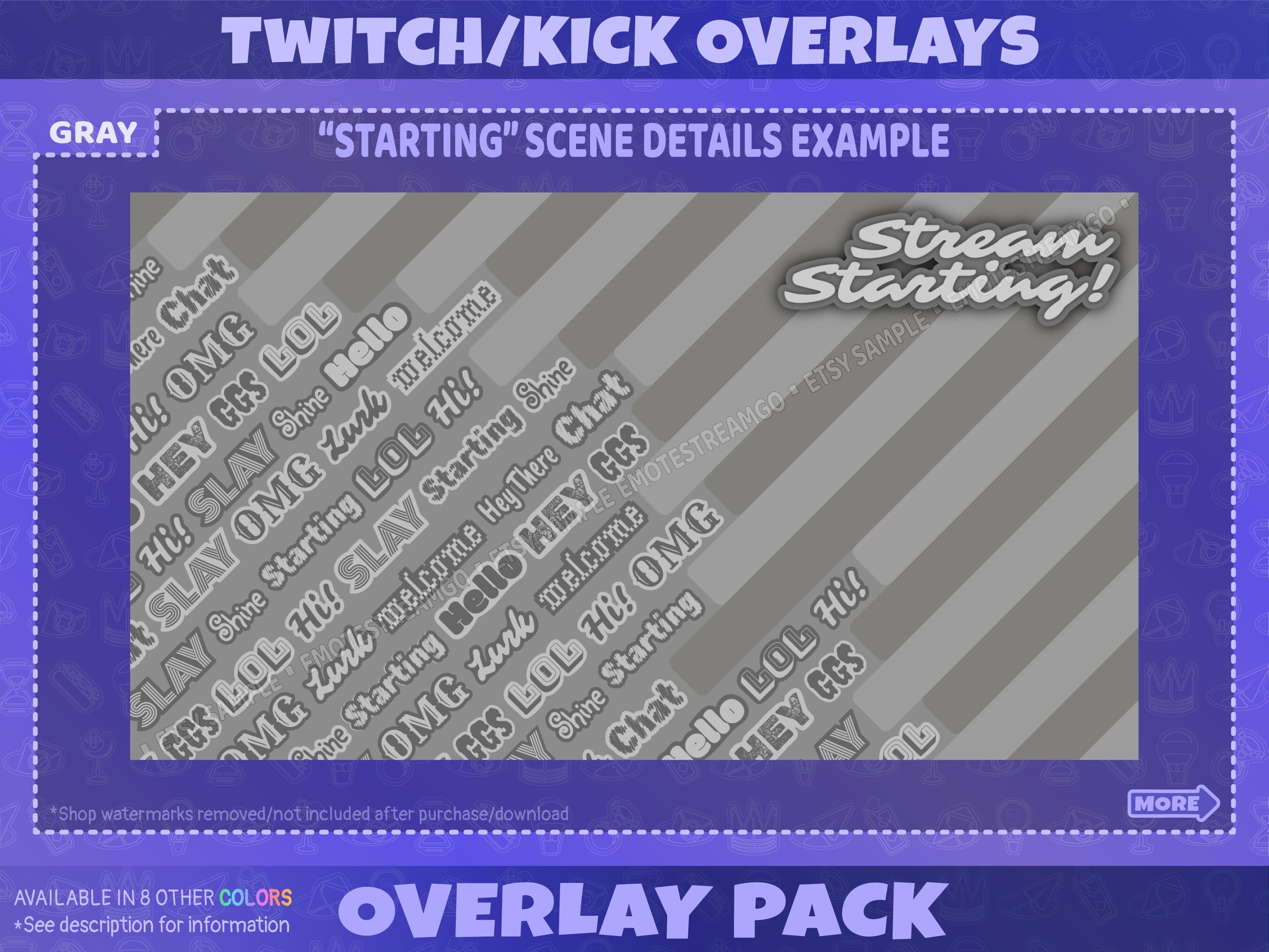 Gray Stream Overlay, Kick Stream Bundle, Youtube Art, Stream Overlays ...