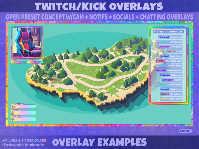 Rainbow Stream Overlay Pack for Twitch Kick Youtube | Stream Scenes ...