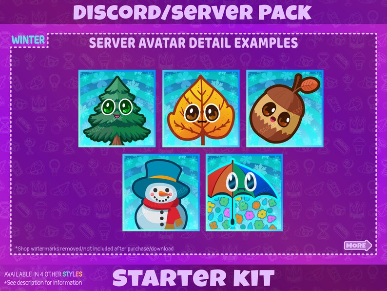 Winter Discord Bundle | Discord Icons Banners Panels Emojis | Digital ...