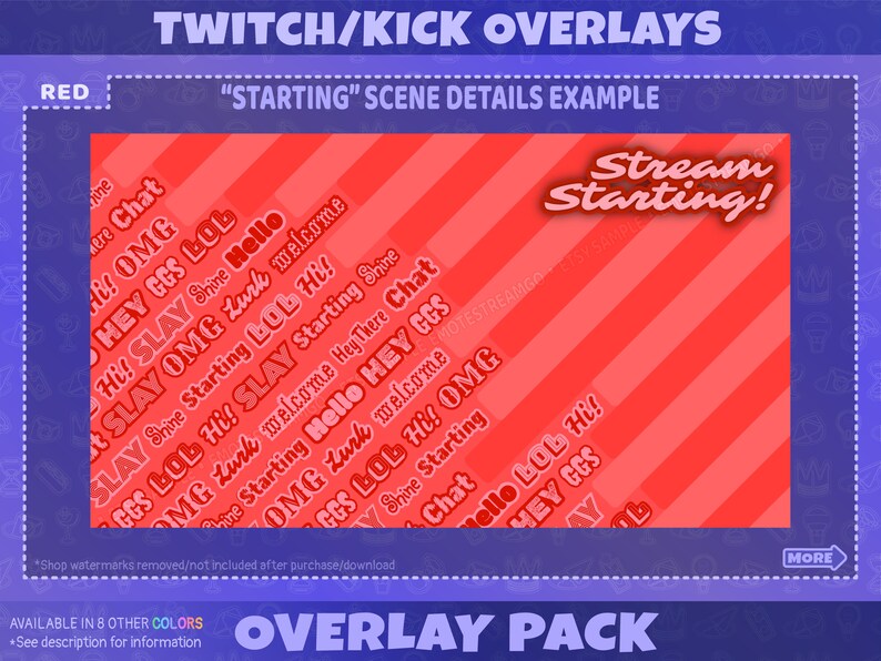 Red Stream Overlay Pack for Twitch Kick Youtube | Stream Scenes Panels ...