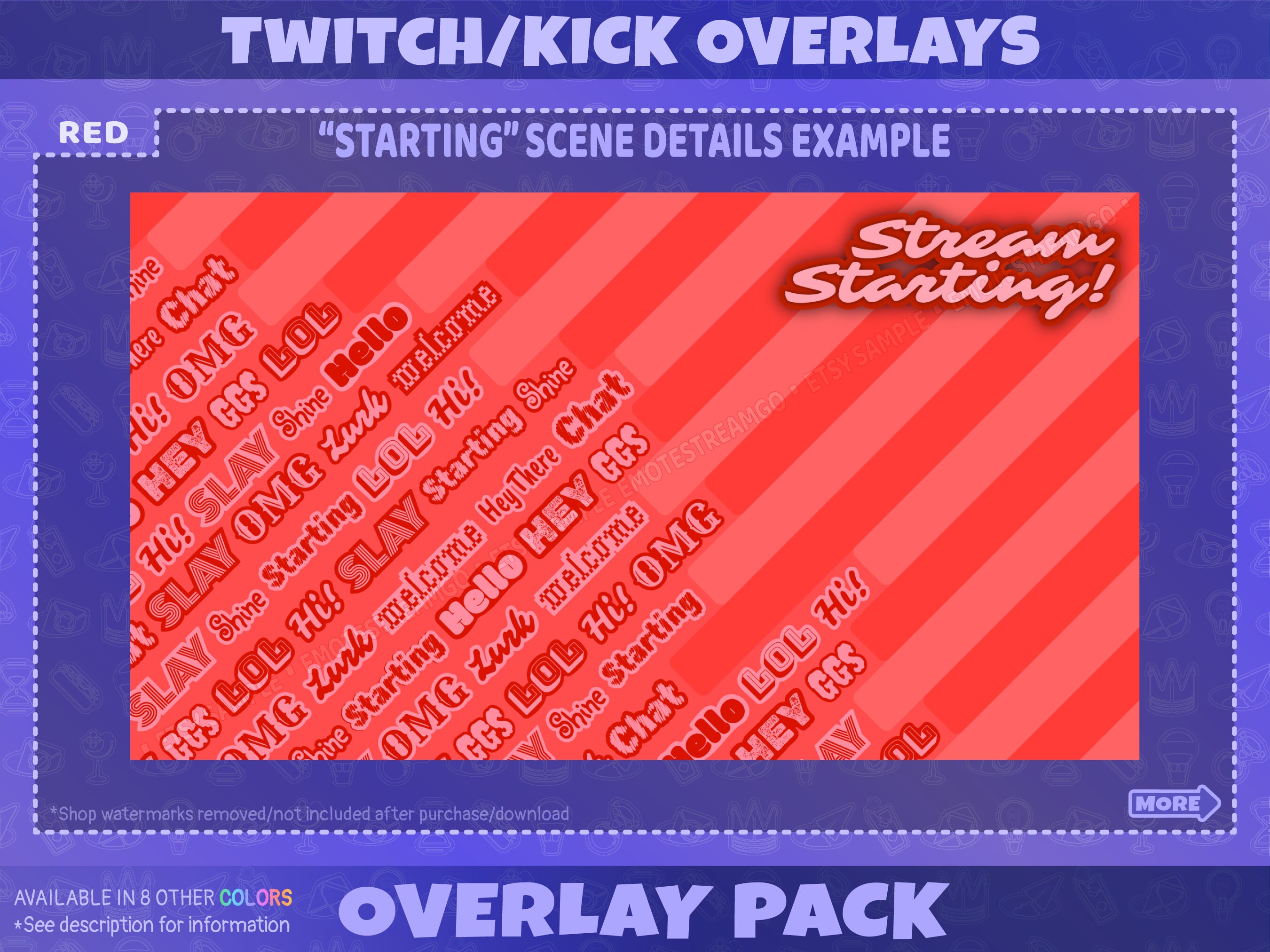 Red Stream Overlay Pack for Twitch Kick Youtube | Stream Scenes Panels ...