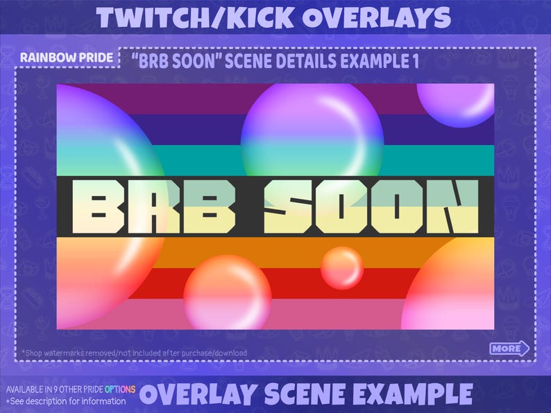 Rainbow Pride Stream Overlay Pack for Twitch Kick Youtube | Stream ...