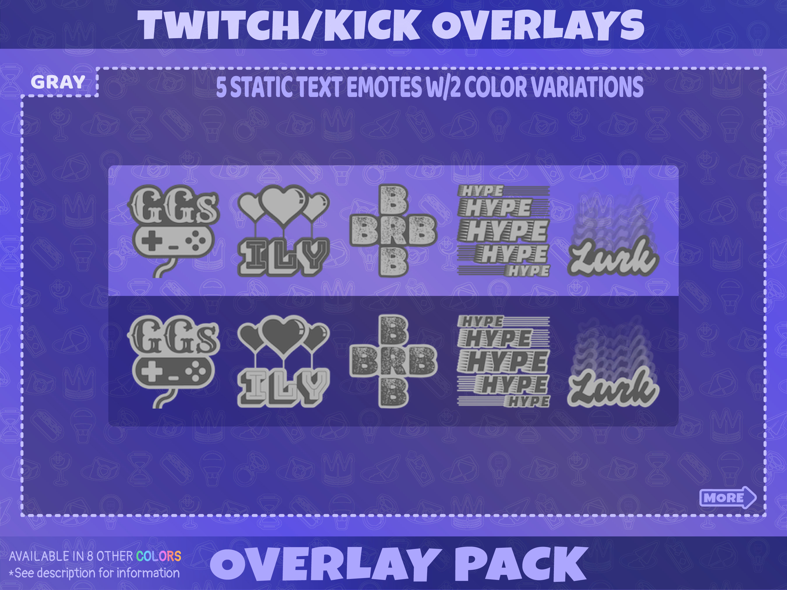 Gray Stream Overlay, Kick Stream Bundle, Youtube Art, Stream Overlays ...
