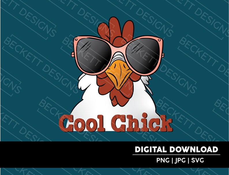 Cool Chick Chicken SVG | Hand-drawn Cut File (digital Download) - Etsy