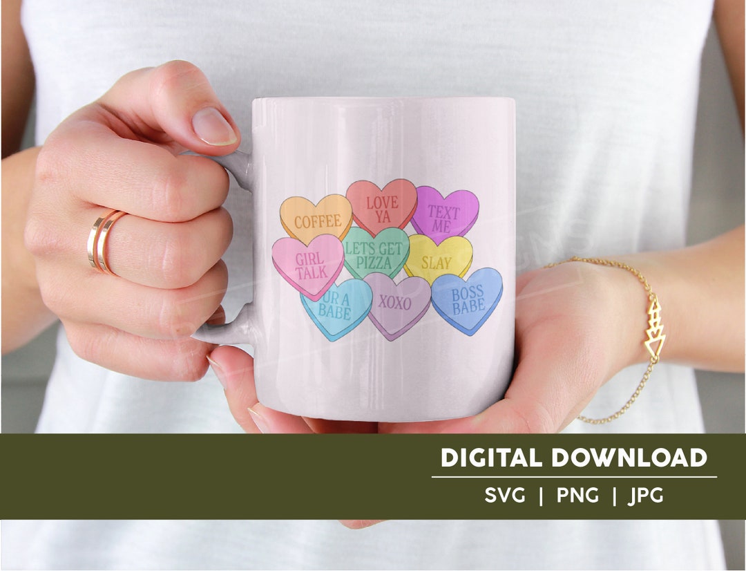 Stacked Conversation Heart Cut File | SVG | JPG | PNG | Digital ...