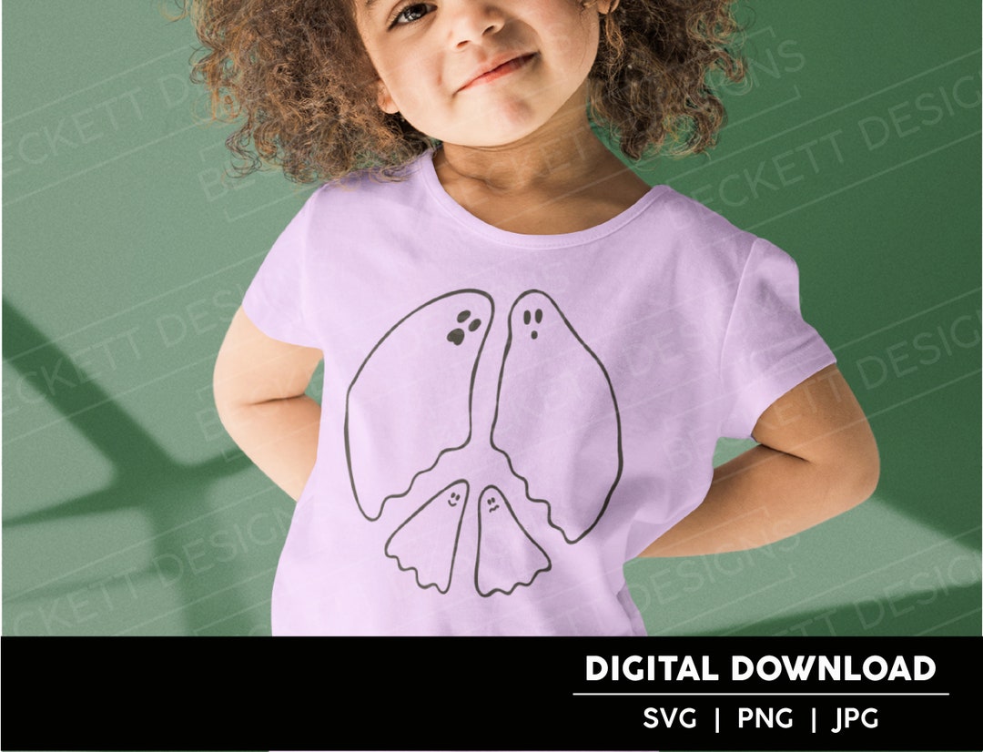 Hand-drawn Peace Sign Ghosts Cut File SVG JPG PNG Digital Download ...