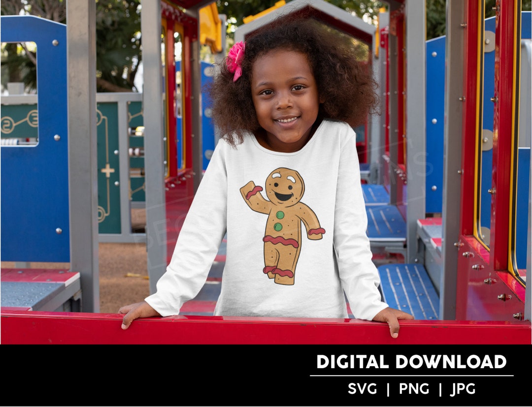 Gingerbread Man Cut File: Hand-drawn Waving Design (digital Download ...