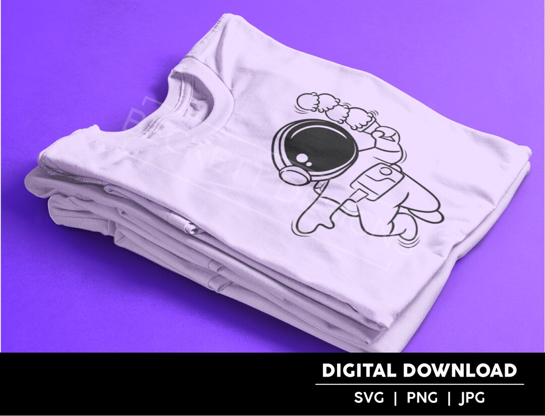 Astronaut Ice Cream Man SVG: Hand Drawn Cut File (digital Download) - Etsy