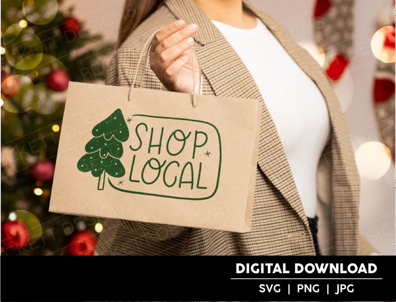 Hand-drawn Shop Local Cut File | SVG | JPG | PNG | Digital Download ...