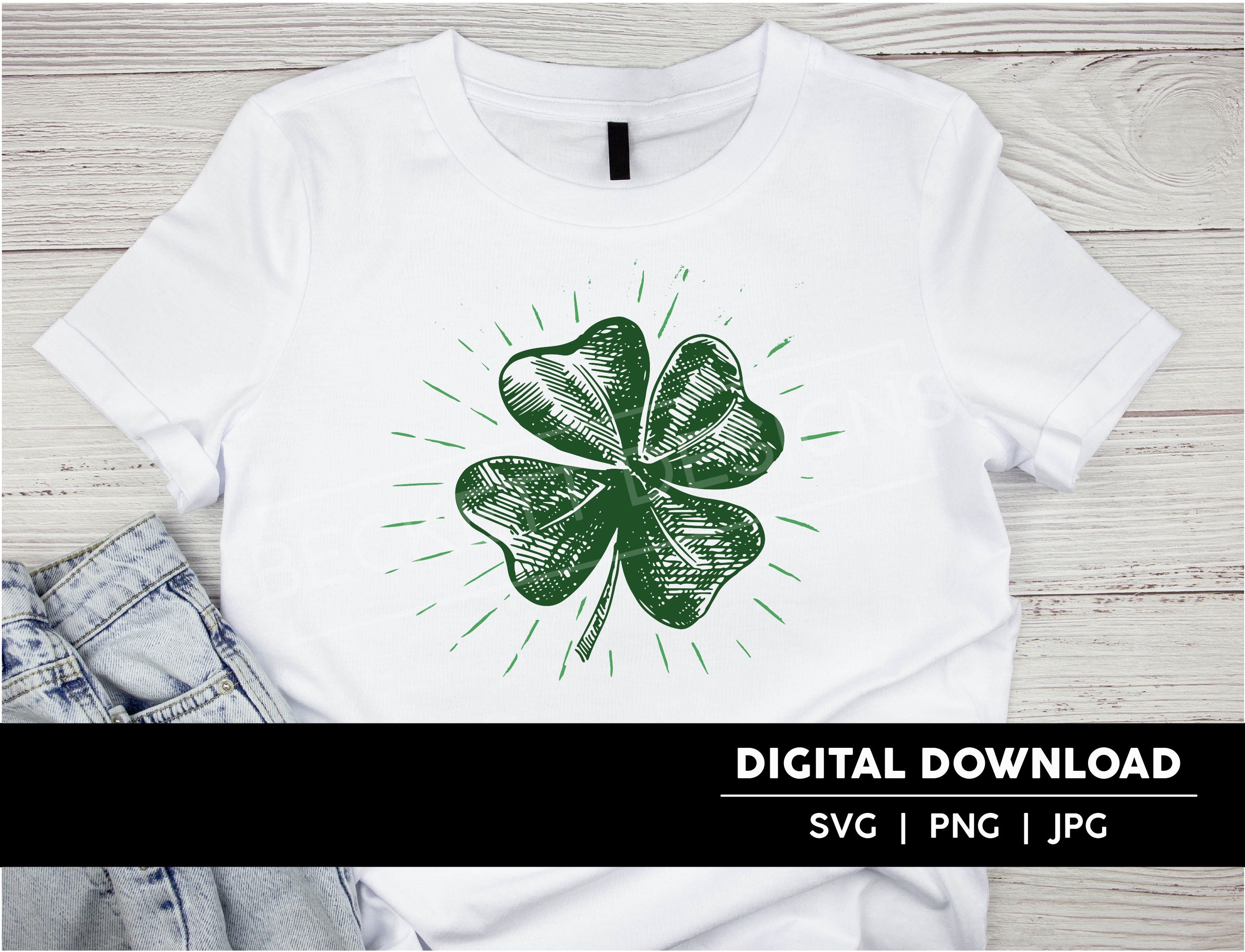 Shamrock Cut File | Clover Cut File | SVG | JPG | PNG | Hand Drawn | St ...